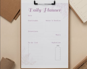 Daily Planner purple Printable & Digital - Etsy