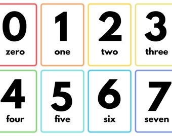 Number Flashcards (1-50) - Printable - Etsy