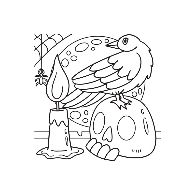 Halloween Coloring Book Printable PDF - Etsy