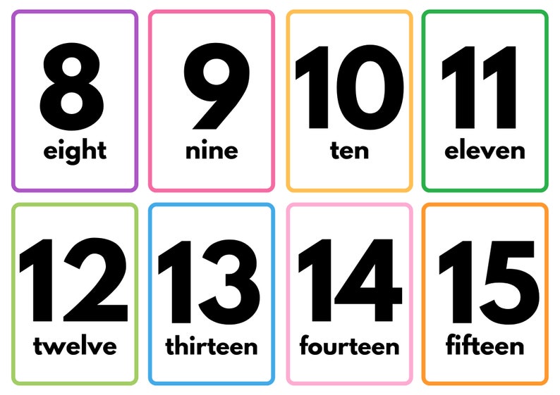 Printable Number Flashcards - Etsy
