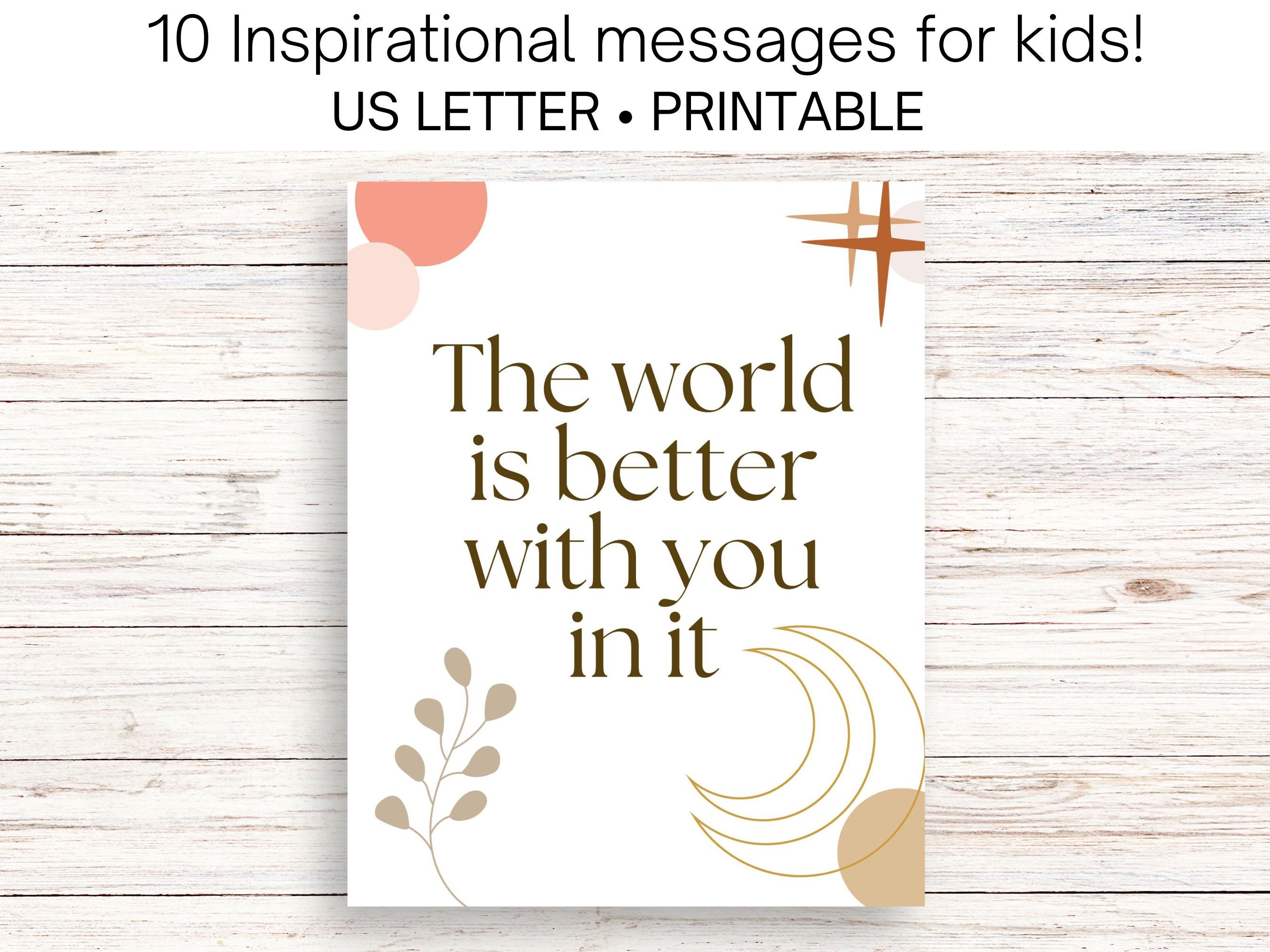 Bundle Kids Printables. Inspirational, Motivational, Loving Messages ...