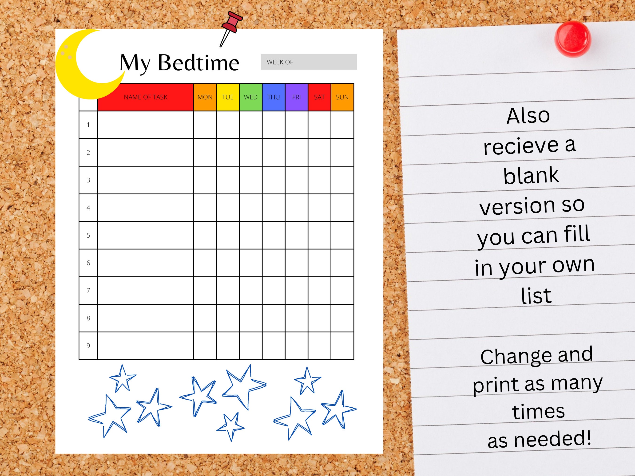 Printable Bedtime Routine for Kids, Instant Download. Bedtime Checklist ...