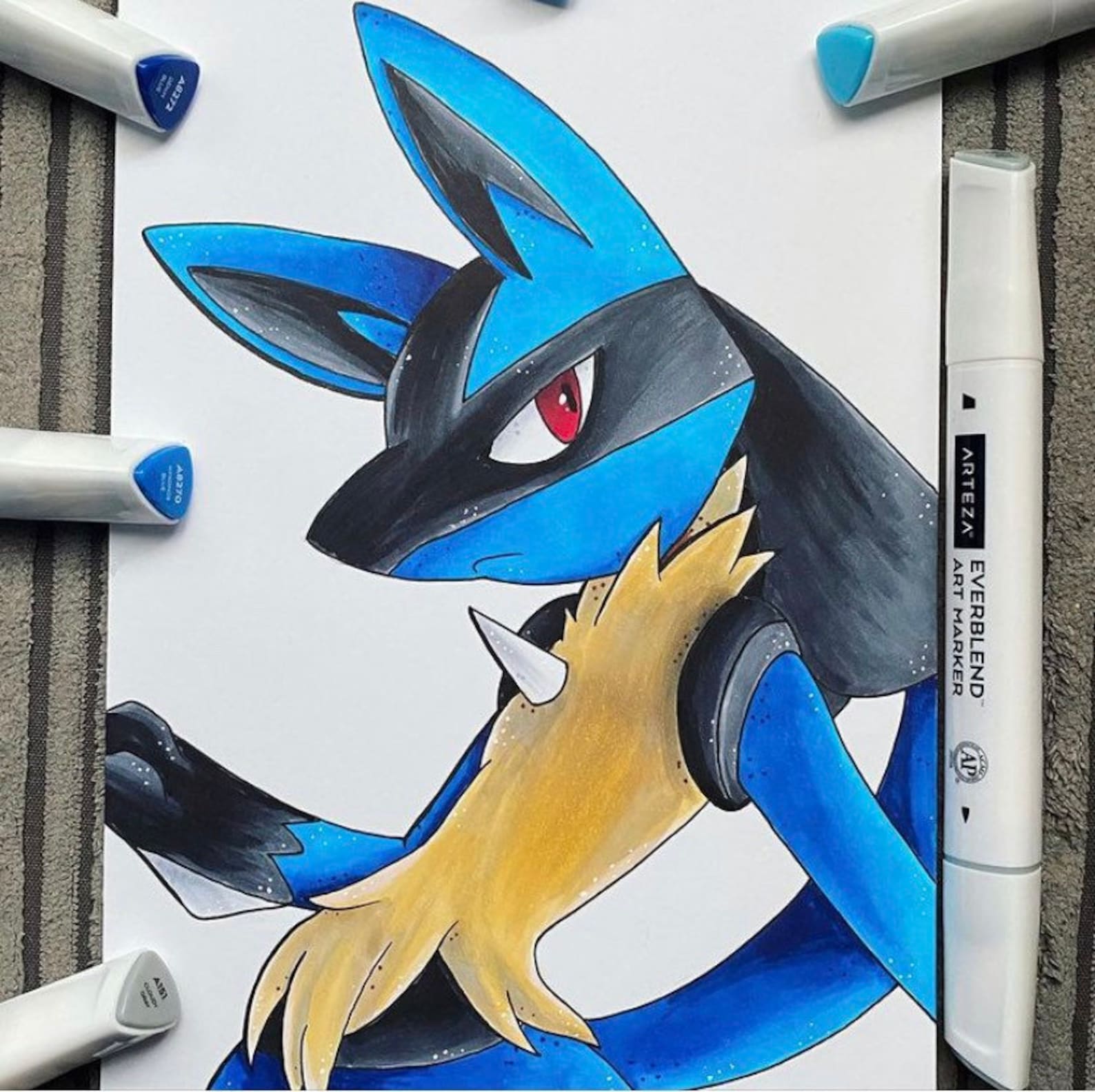 Pokemon dibujo lienzo marcador arte | Etsy