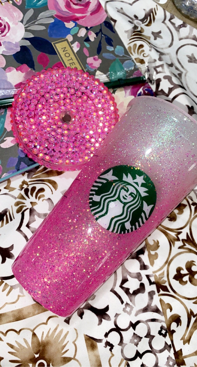 Hot Pink Bling Top Available Starbucks Cup Glitter - Etsy