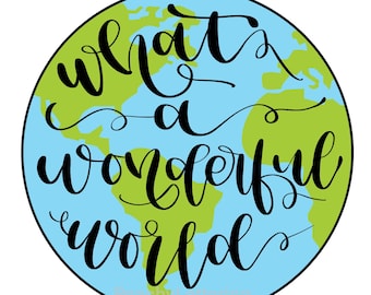 What A Wonderful World - Printable Typography Art - Printable Quotes - Etsy