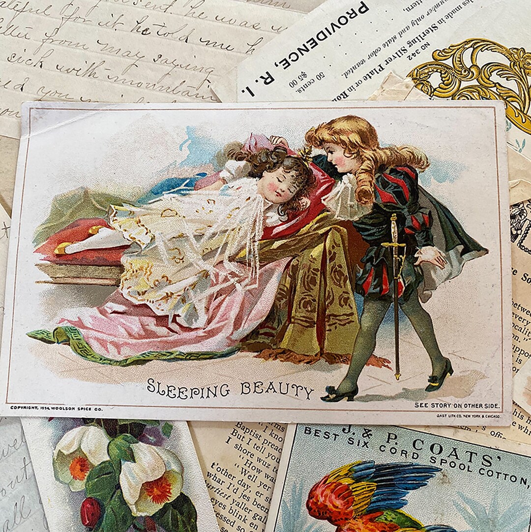 Sleeping Beauty Post Card From 1884, Ephemera, Paper Dolls, Vintage ...