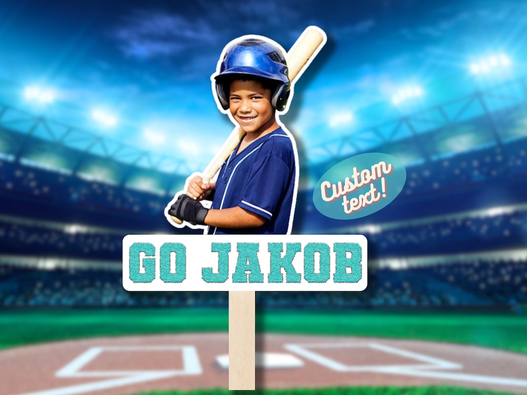 Personalized Baseball Face on a Stick: Sports Fan Cheer Gift - Etsy