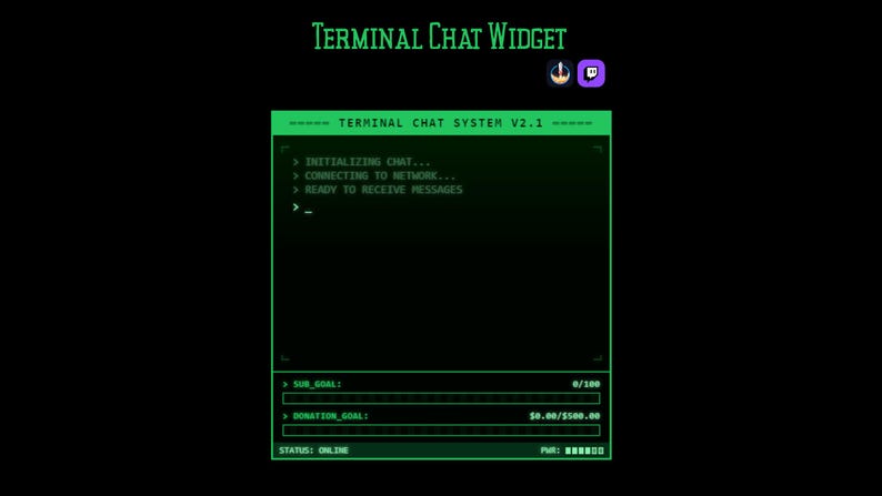 Terminal Hacker Twitch Chat Widget: Retro Stream Overlay for ...