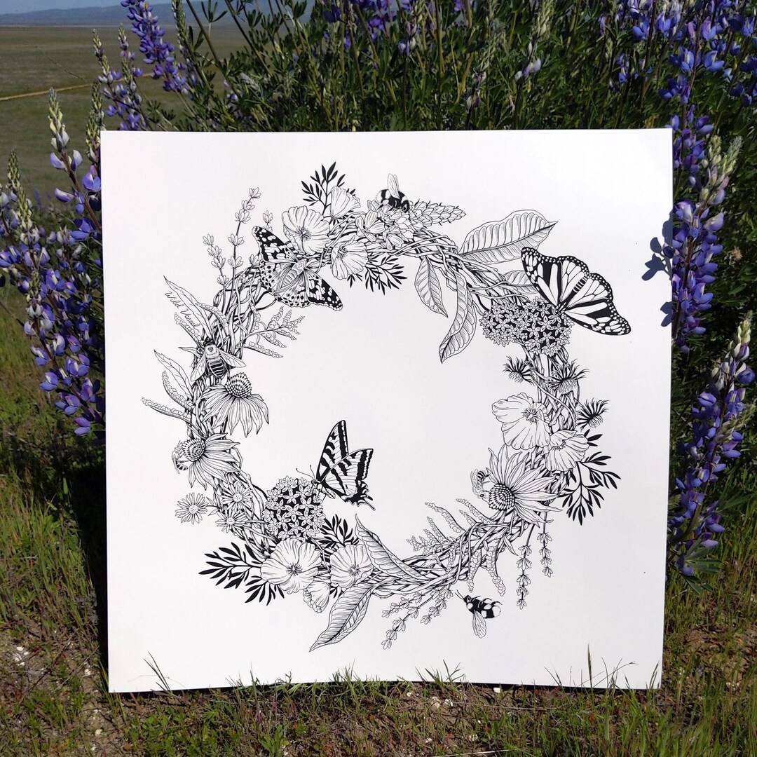 POLLINATORS White and Black Screen Print 18" X 18" - Etsy