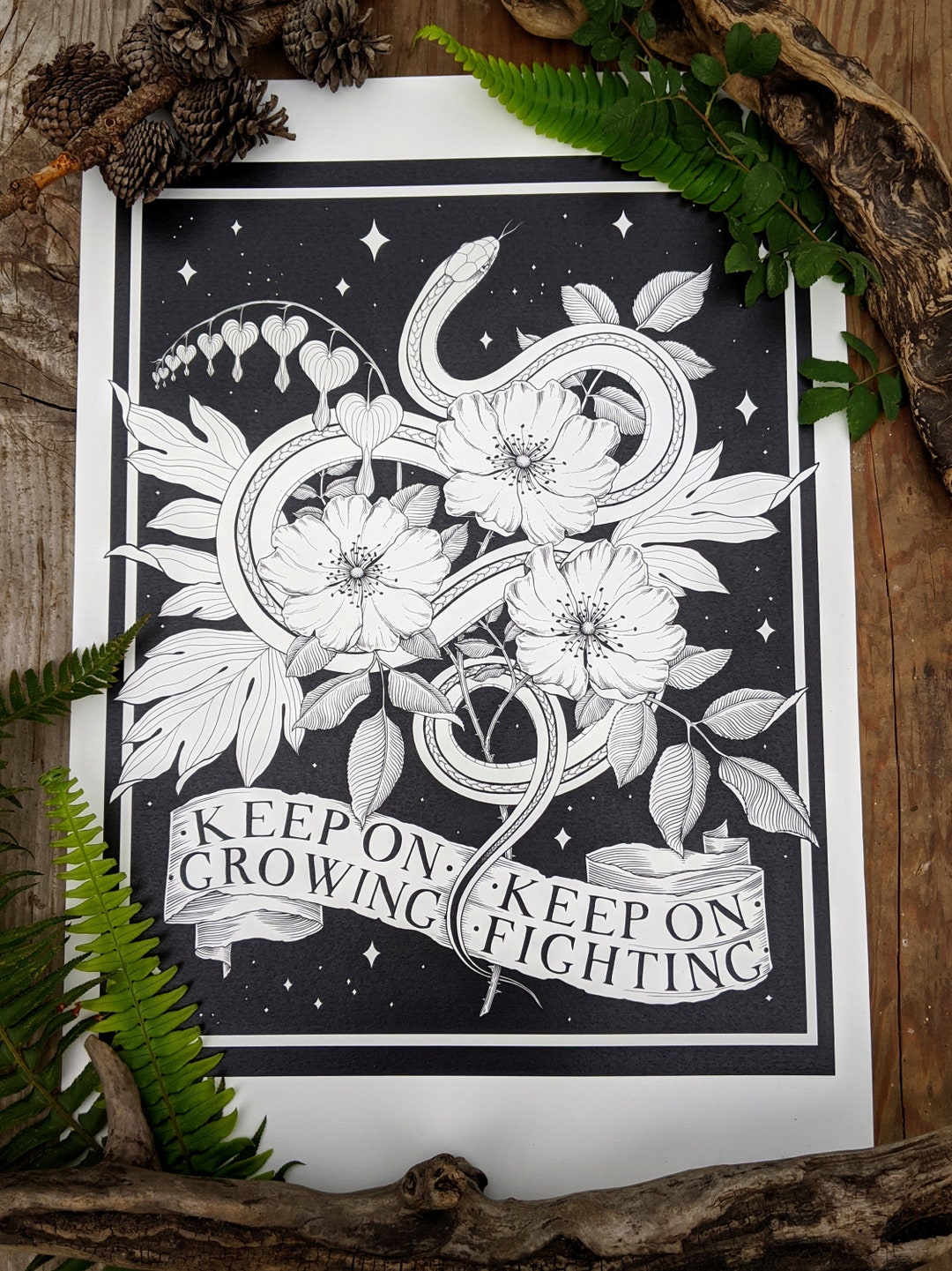 Keep on Growing, Keep on Fighting 13" X 19" Art Print - Etsy
