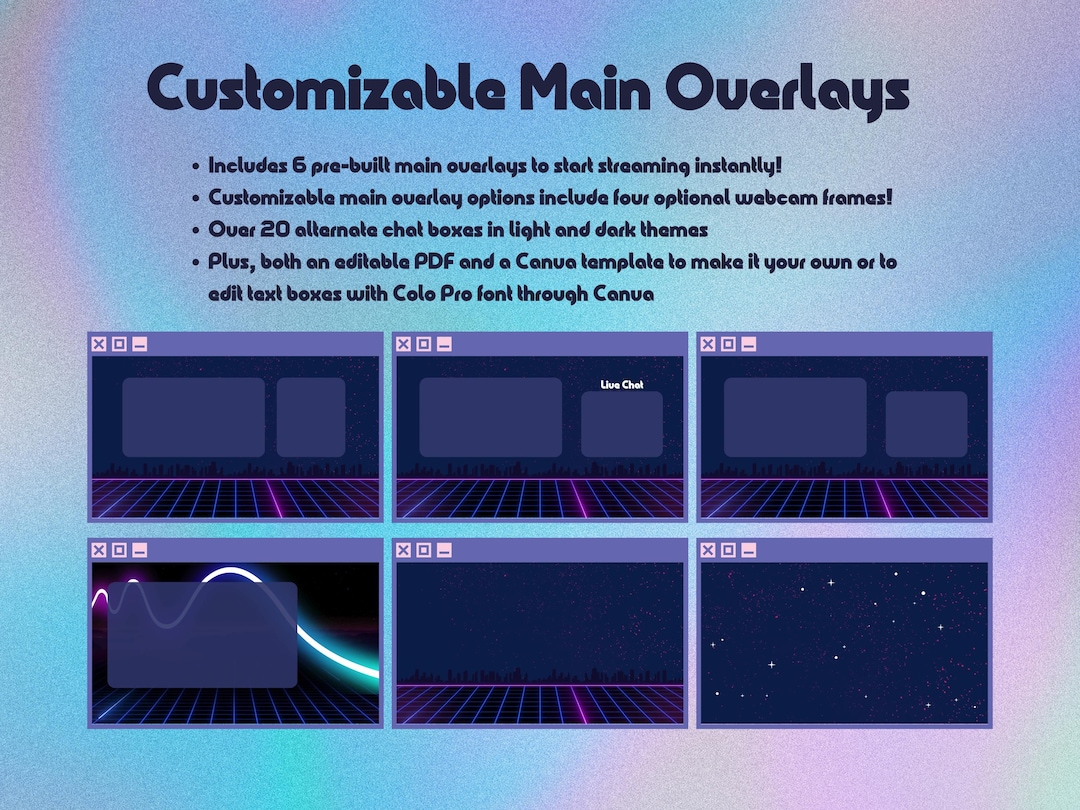 Vaporwave Twitch Streaming Overlay - Pink & Blue Aesthetic ...