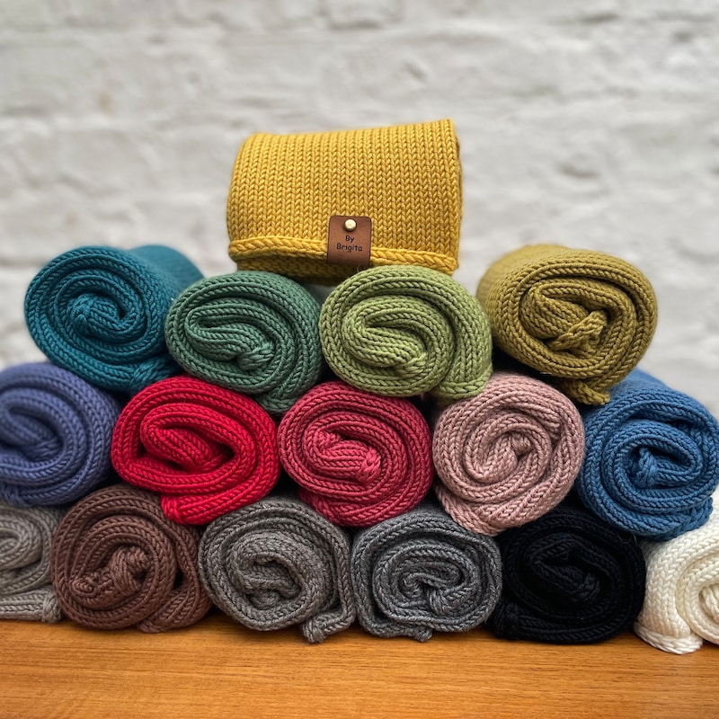 Merino Scarf Hand Knit - Etsy UK