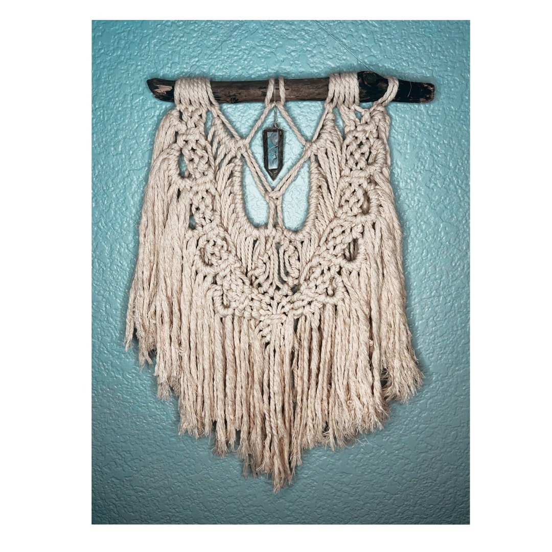 Beautiful Handmade Macrame With Flower Agate Tower Tapestry - Etsy