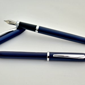 Vintage Brandname Cross Pen and Ballpoint Set, Cross Pen Set Blue Color ...