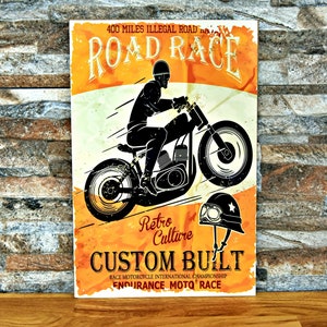 Vintage Poster, Road Race, Wooden Poster, Retro Poster, Custom Built - Etsy