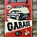 Garage Vintage Retro Poster Wooden Retro Poster Open 24/7 | Etsy