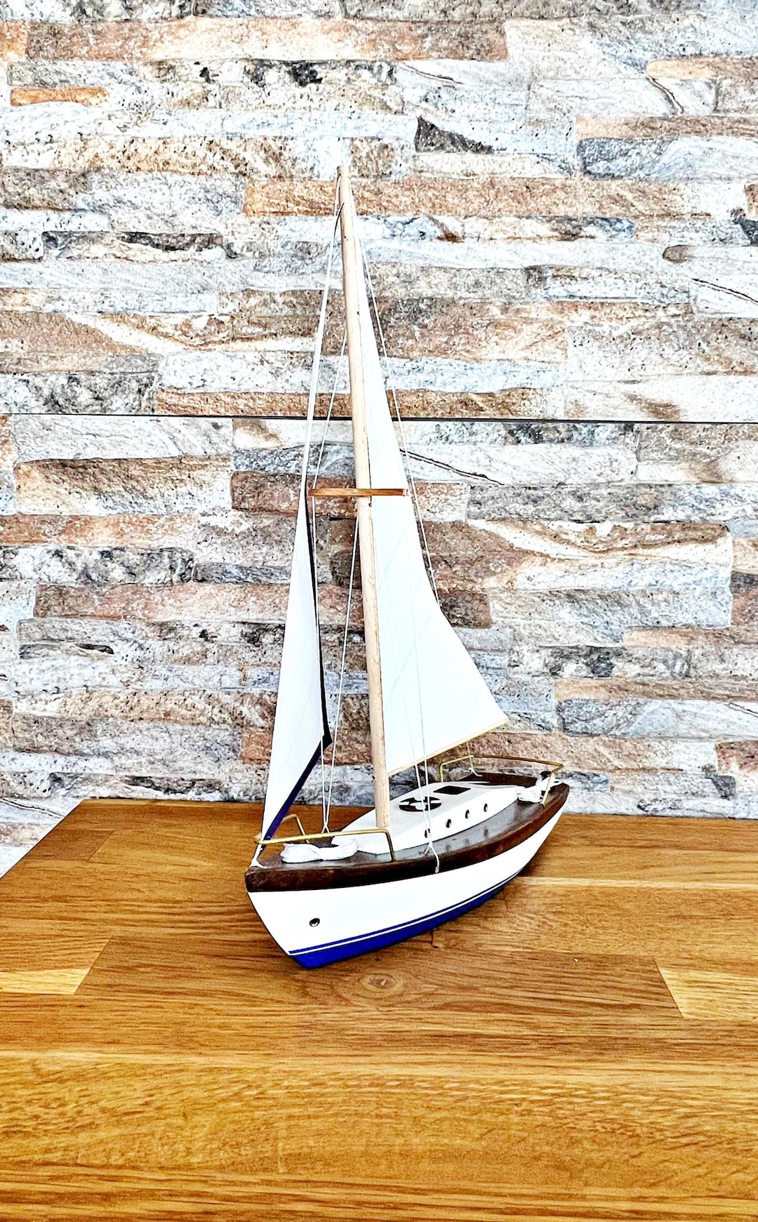 Handgefertigtes Holzschiff, Modell Segelboot, Modell Segelboot ...