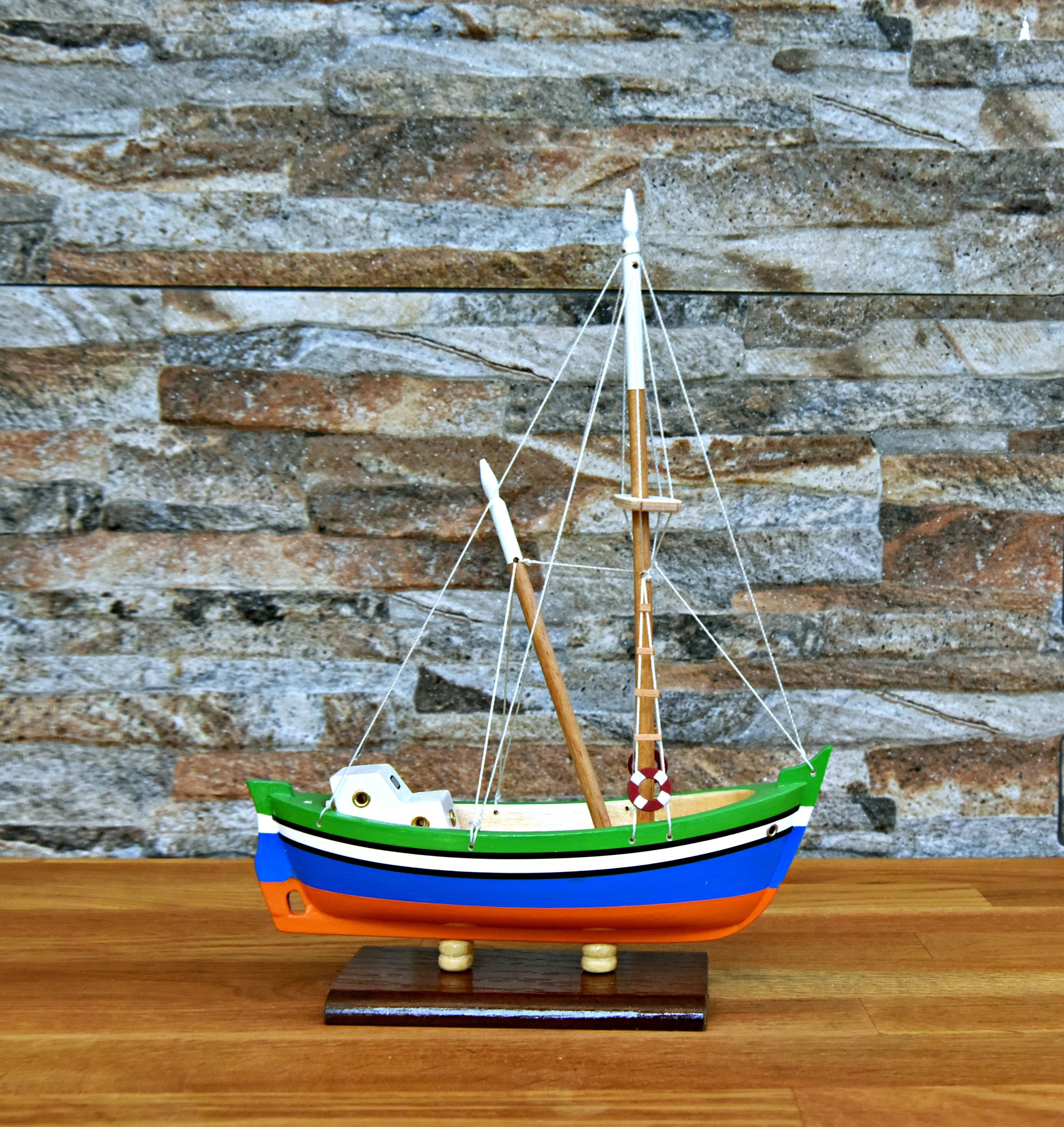 Hecho a mano Barco de madera Modelo Barco de pesca | Etsy