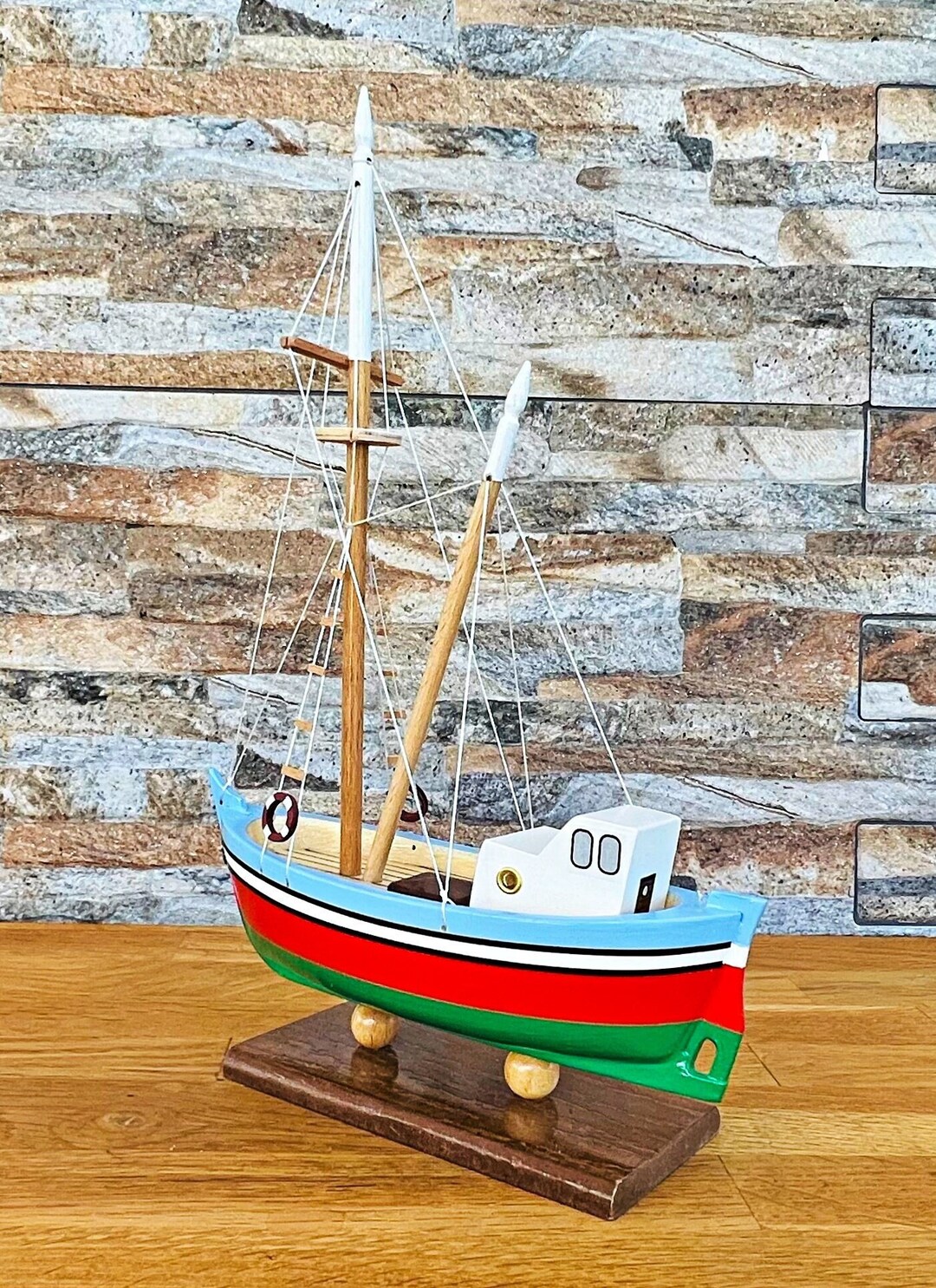 Handmade, Wooden Ship Model Fishing Boat, Wood Boat Model - Etsy