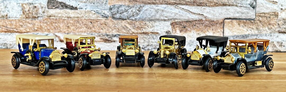 Set of Vintage Car Miniatures, Model Car, Set of 6 Vintage Diecast Car ...