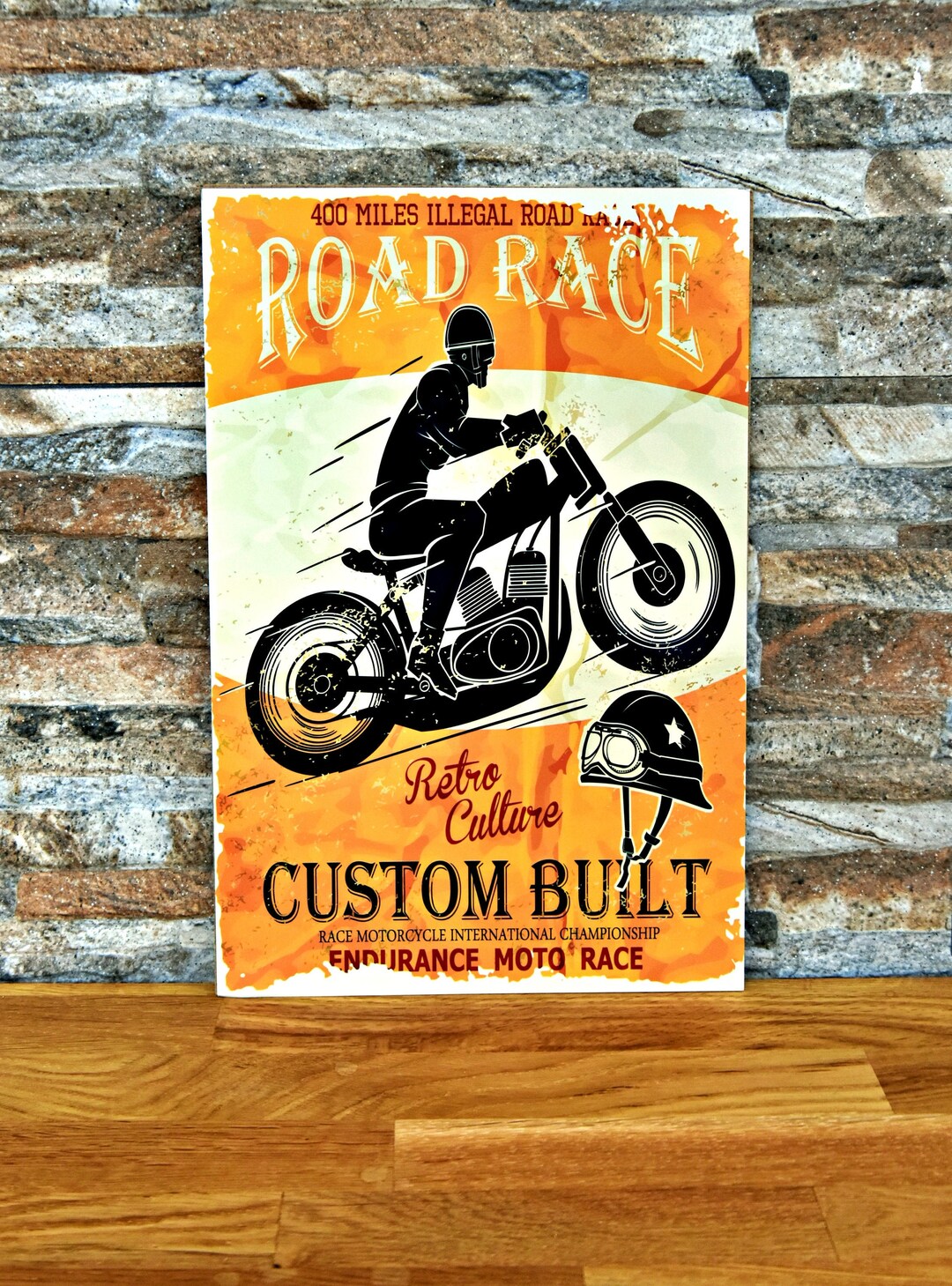 Vintage Poster, Road Race, Wooden Poster, Retro Poster, Custom Built - Etsy