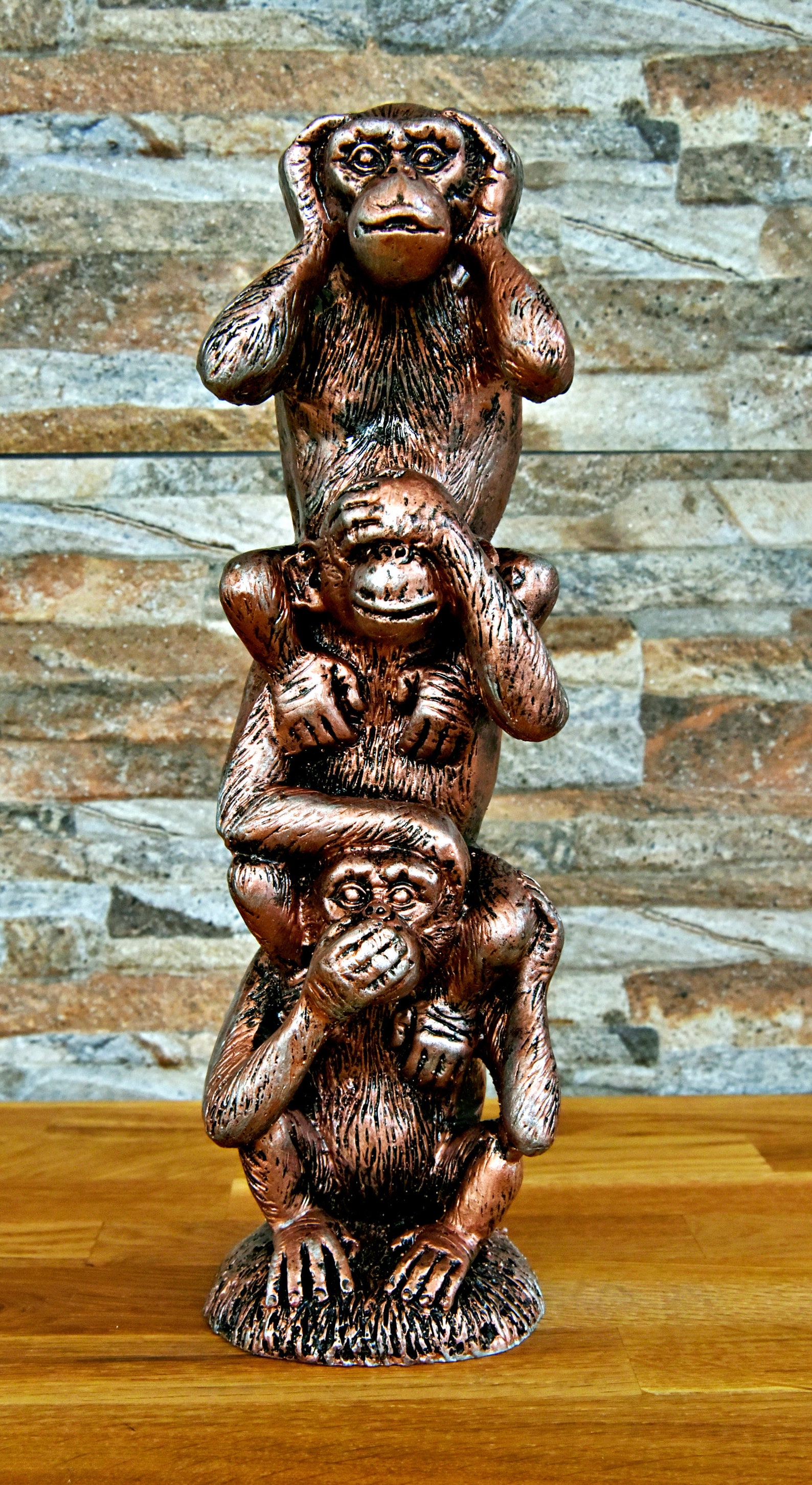 Three Wise Monkeys Statue Bronze Color Three Monkeys | Etsy Three Wise Monkeys Statue Bronze Color Three Monkeys | Etsy