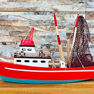 Handmade, Wooden Ship Model, Fishing Boat, Wood Boat Model, Model Ship ...