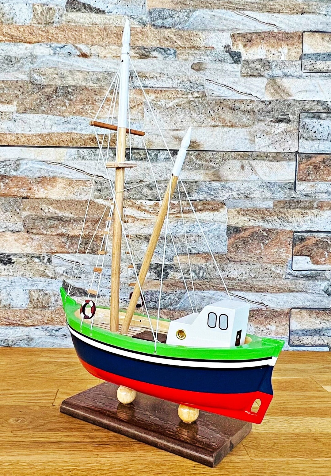 Handmade, Wooden Ship Model Fishing Boat, Wood Boat Model - Etsy