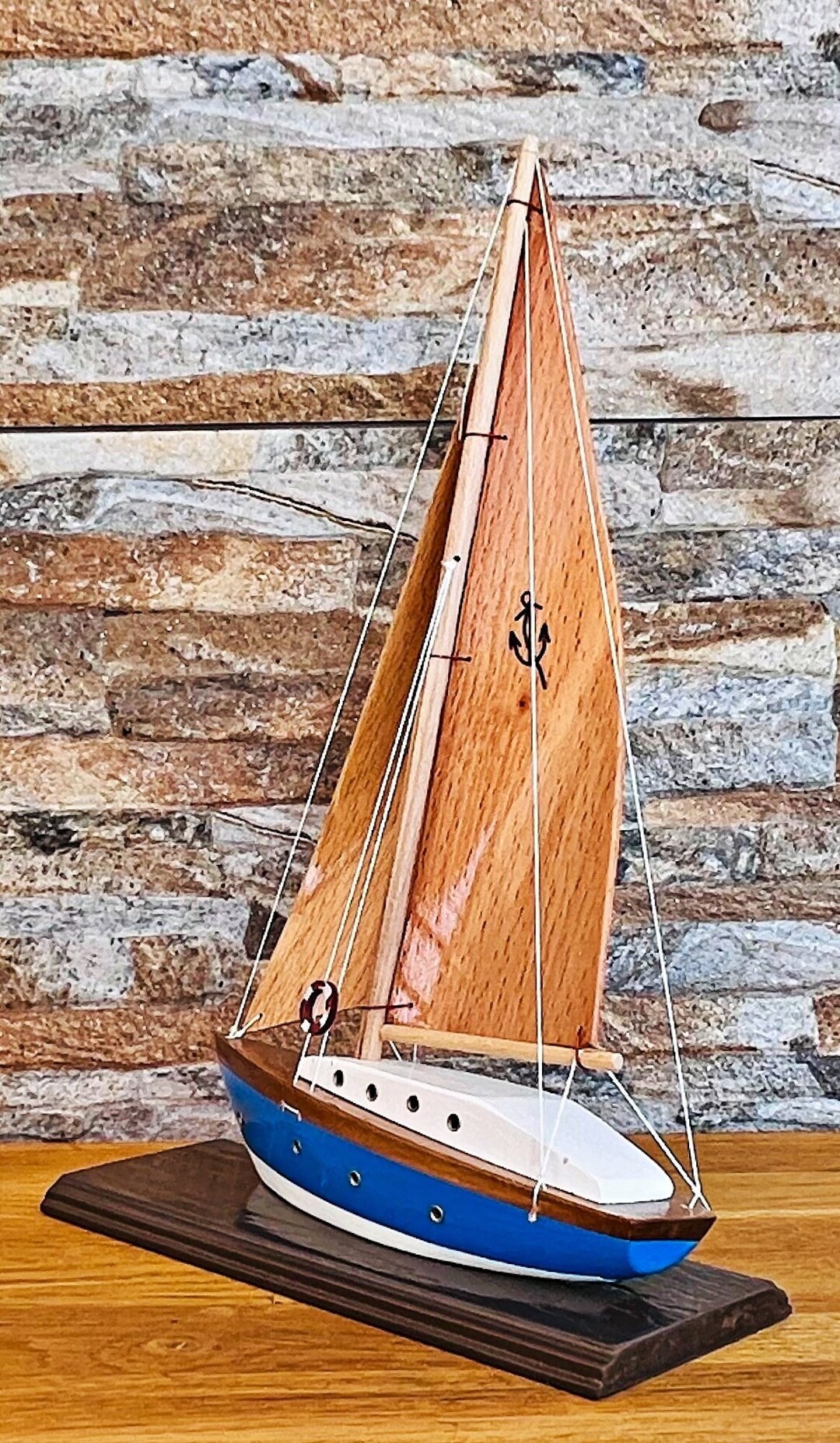 Handmade Wooden Sail Boat Model, Model Sailing Boat, Sailboat Model ...