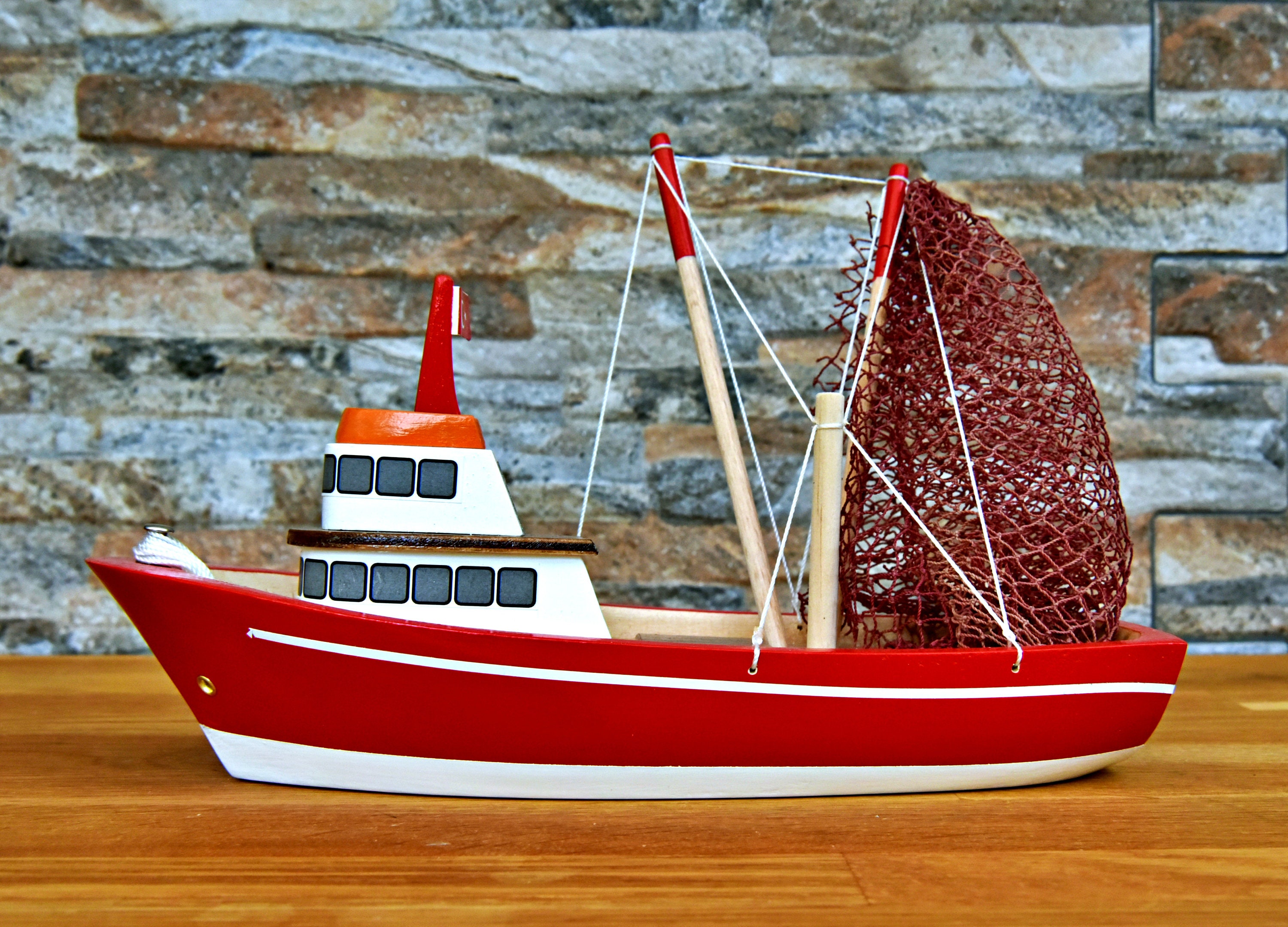Handmade Wooden Ship Model Fishing Boat Model Ship Wooden - Etsy