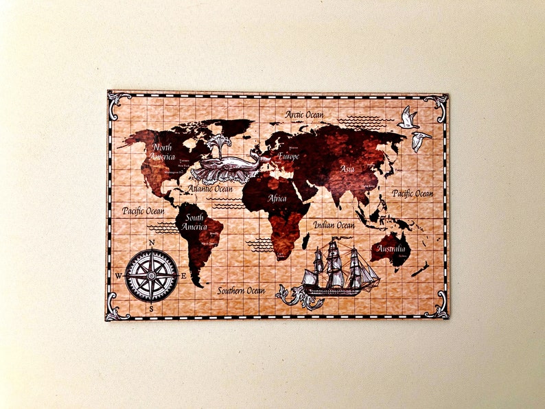 Historical Map Vintage Retro Poster Wooden Poster Vintage - Etsy