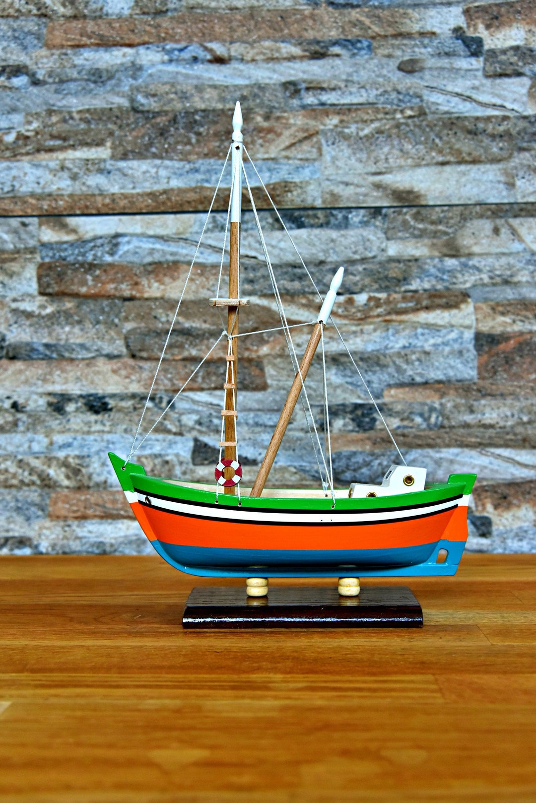 Handmade Wooden Ship Model, Fishing Boat, Model Sailboat, Handmade Boat ...