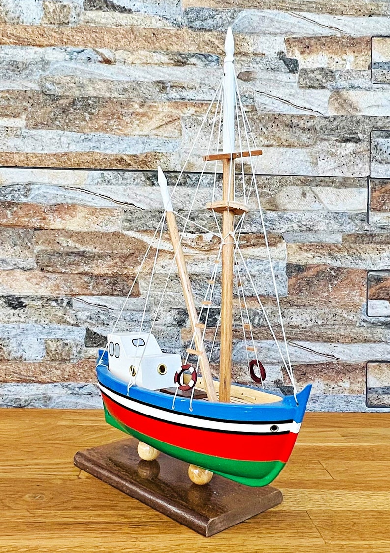 Handmade, Wooden Ship Model Fishing Boat, Wood Boat Model - Etsy