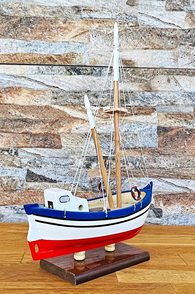 Handmade Wooden Ship Model Fishing Boat Wood Boat Model - Etsy