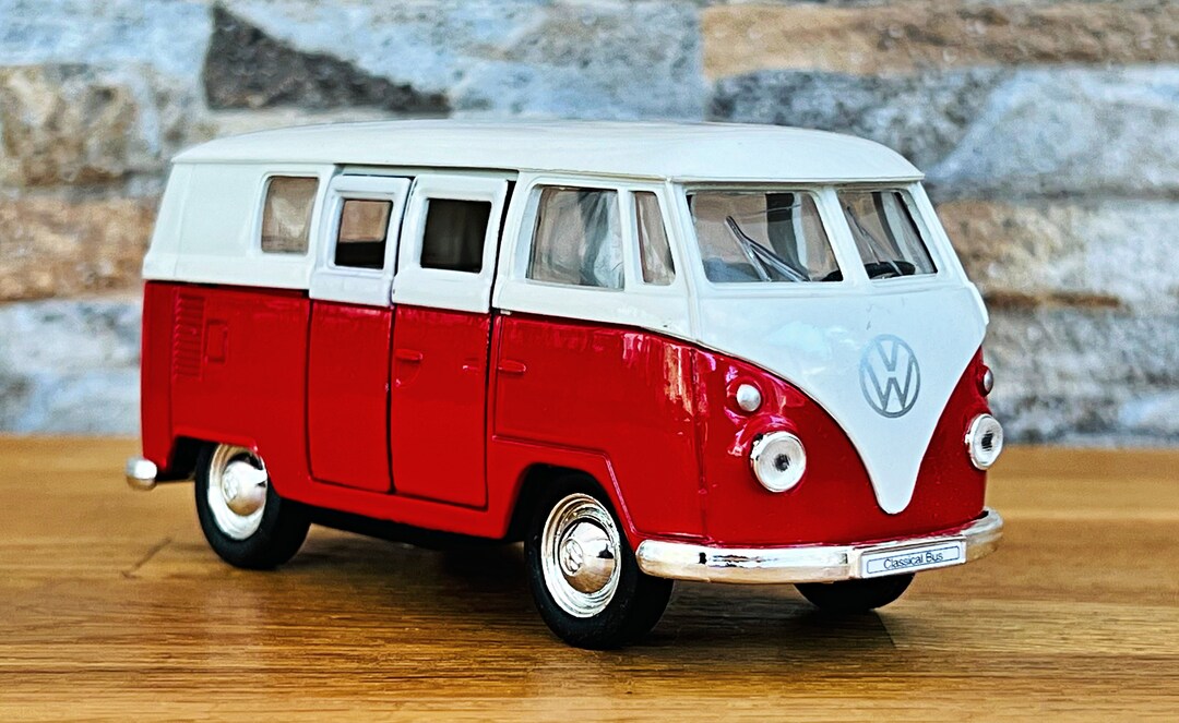 Volkswagen T1 Bus 1963, 1/34 Diecast Car, 1/34 Scale Model Car, Vintage ...