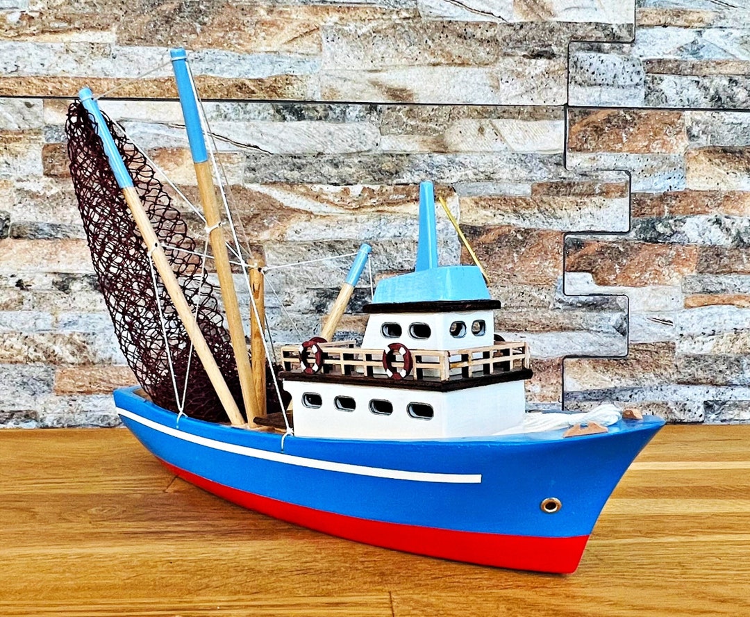 Handmade, Wooden Ship Model, Fishing Boat, Wood Boat Model, Model Boat ...