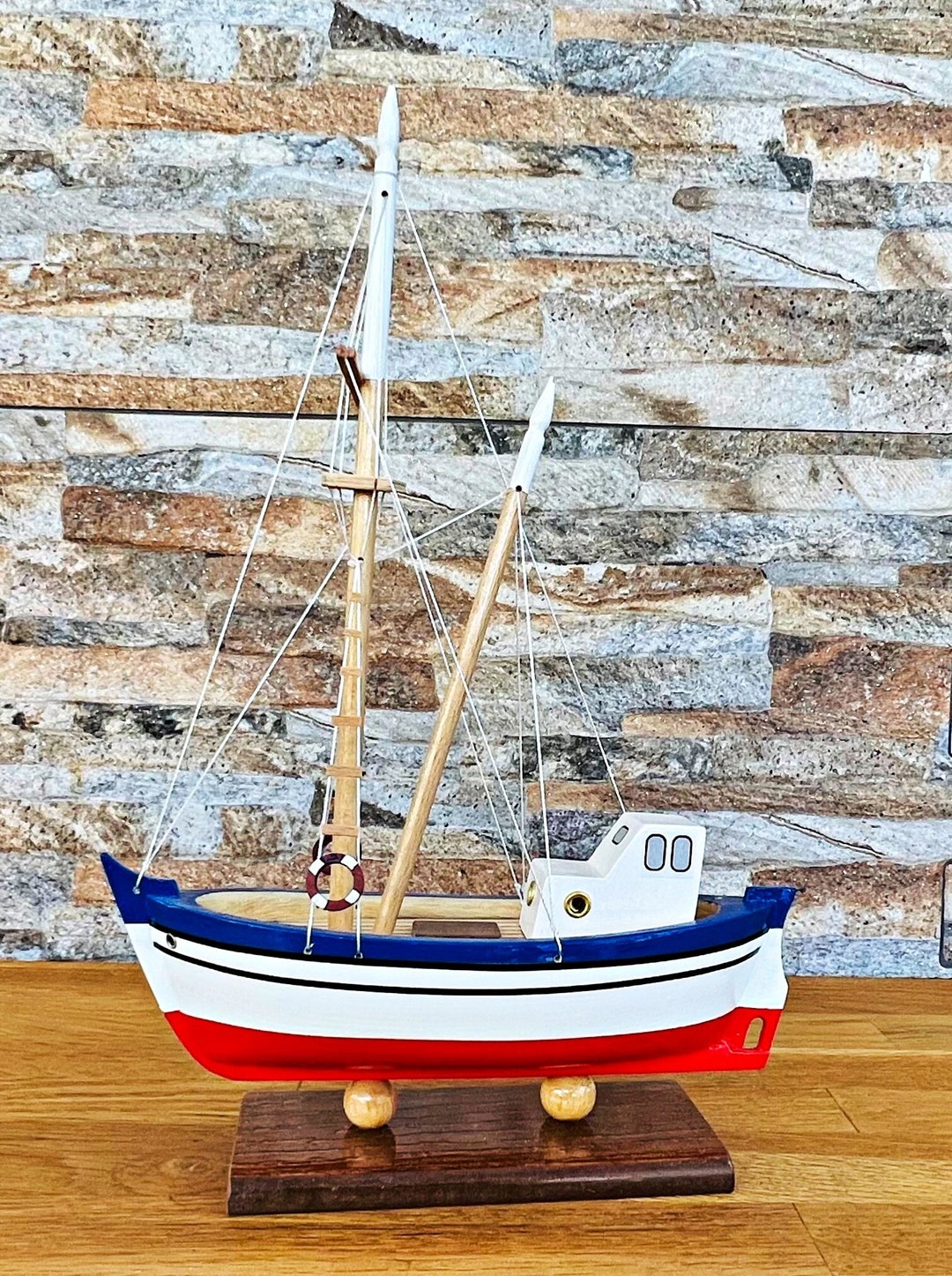 Handmade, Wooden Ship Model Fishing Boat, Wood Boat Model - Etsy