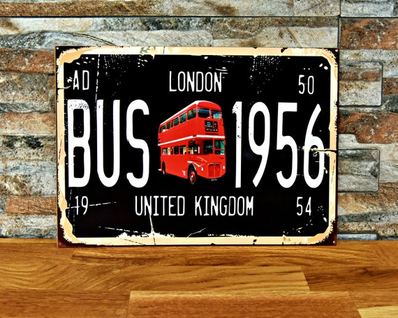 Vintage Poster London Bus 1956 Wooden Poster London Bus - Etsy