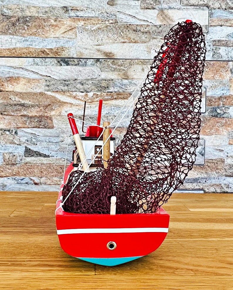 Handmade, Wooden Ship Model, Fishing Boat, Wood Boat Model, Model Ship ...