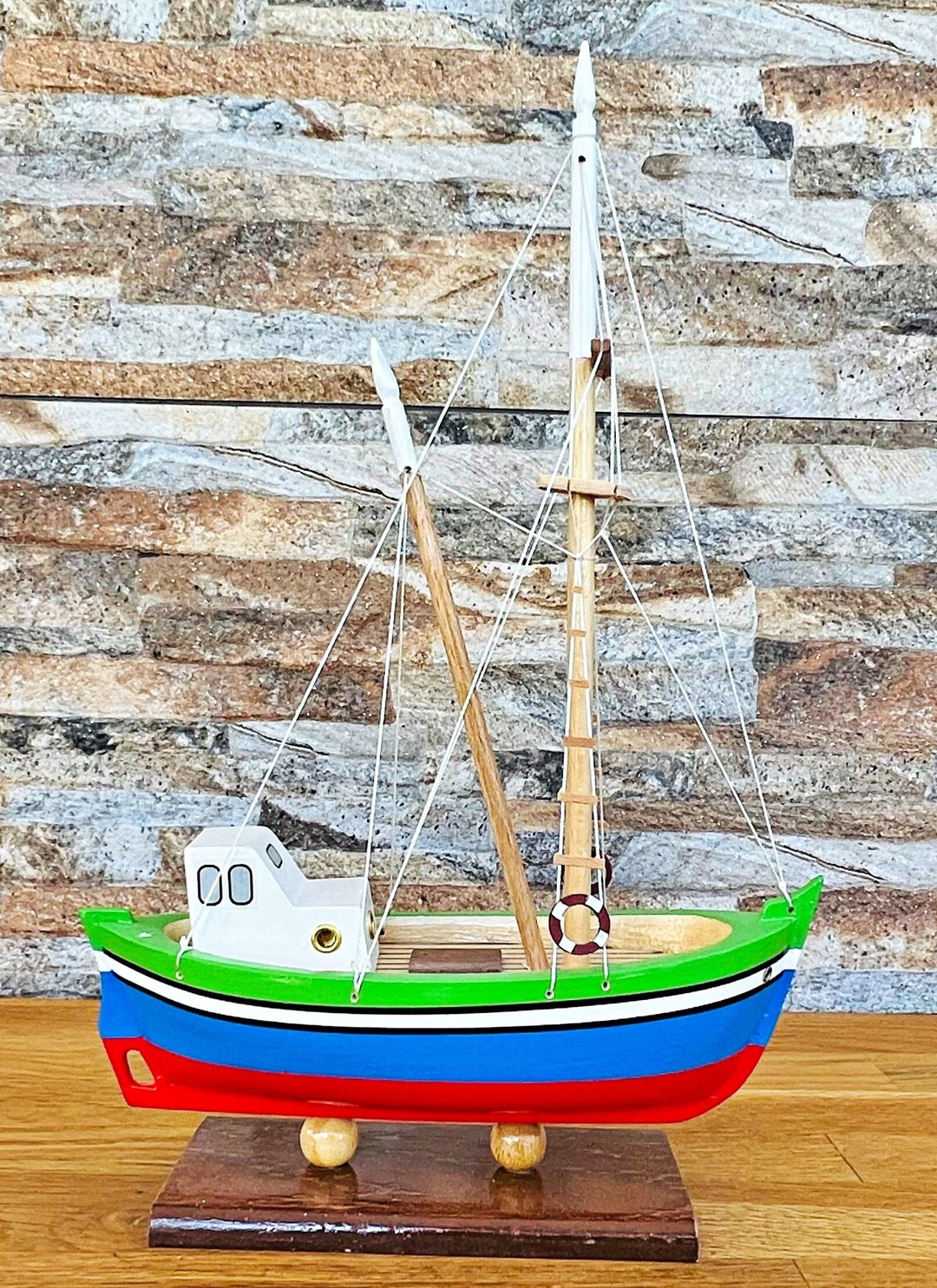Handmade, Wooden Ship Model Fishing Boat, Wood Boat Model - Etsy