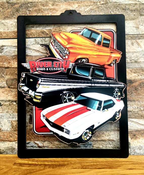Póster vintage River City Rods &Customs Poster Cartel de | Etsy
