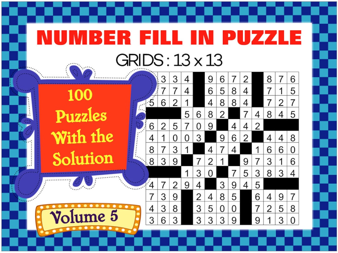 Number Fill-in Puzzle Vol 5 Whit Solution - Etsy