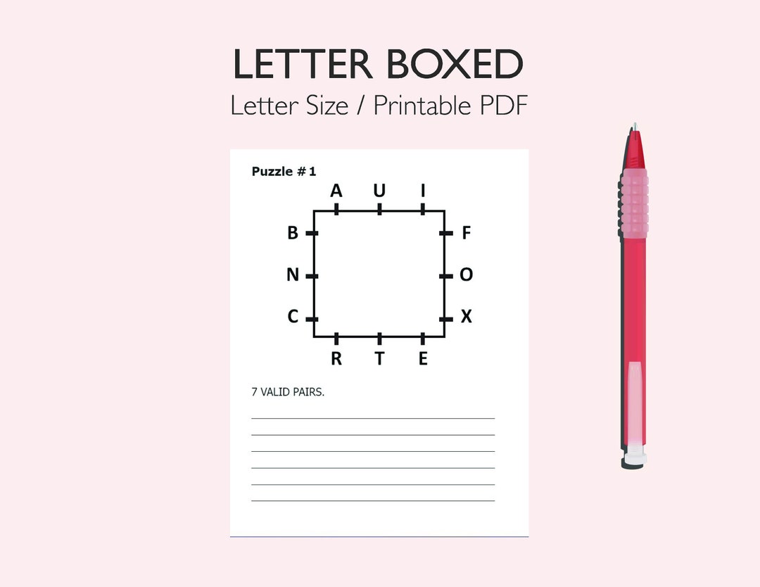 Letter Boxed 100 Puzzles With Solutions - Etsy