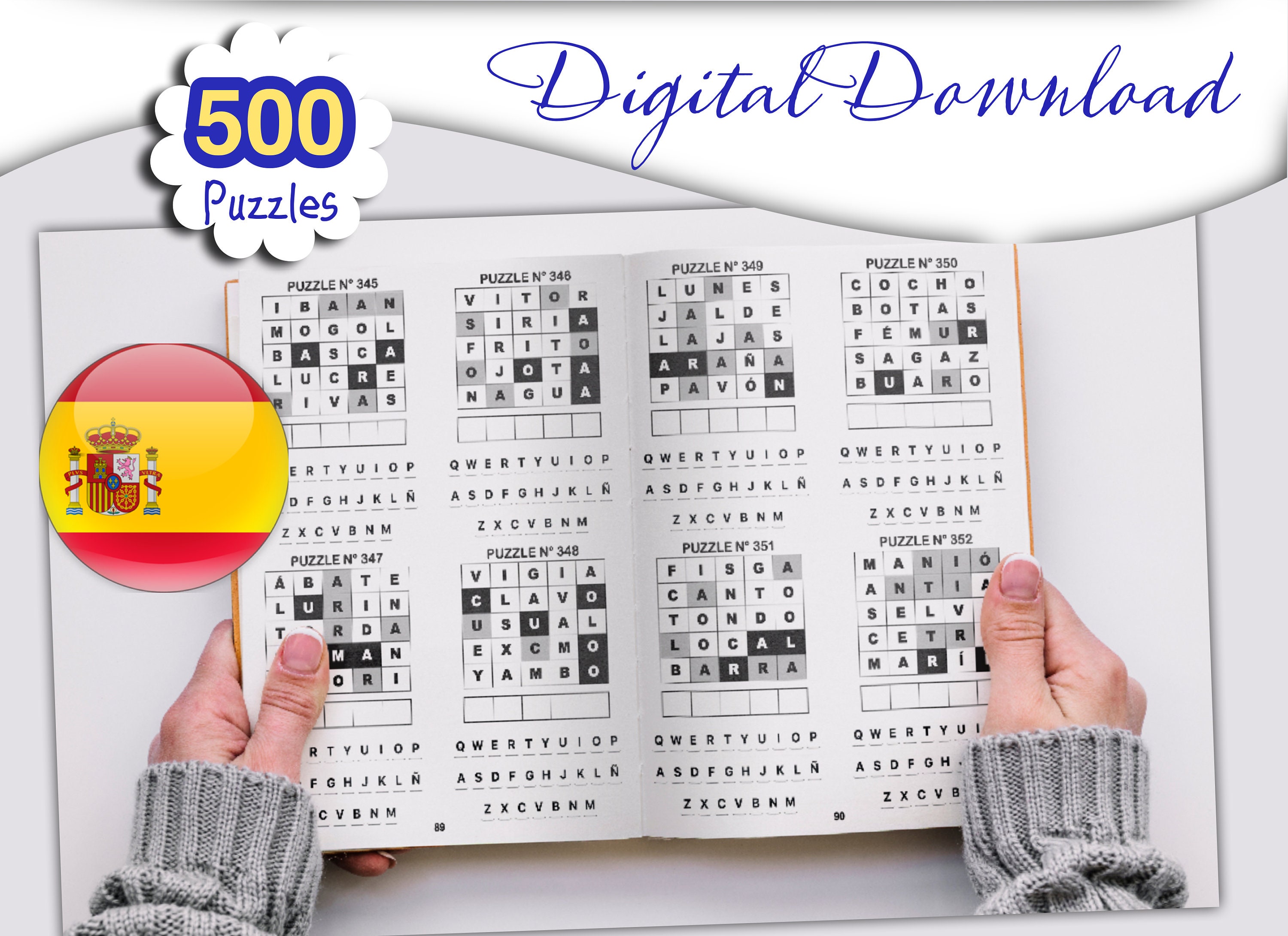 Wordle Spanish, 500 Wordle Puzzles and Solutions. - Etsy