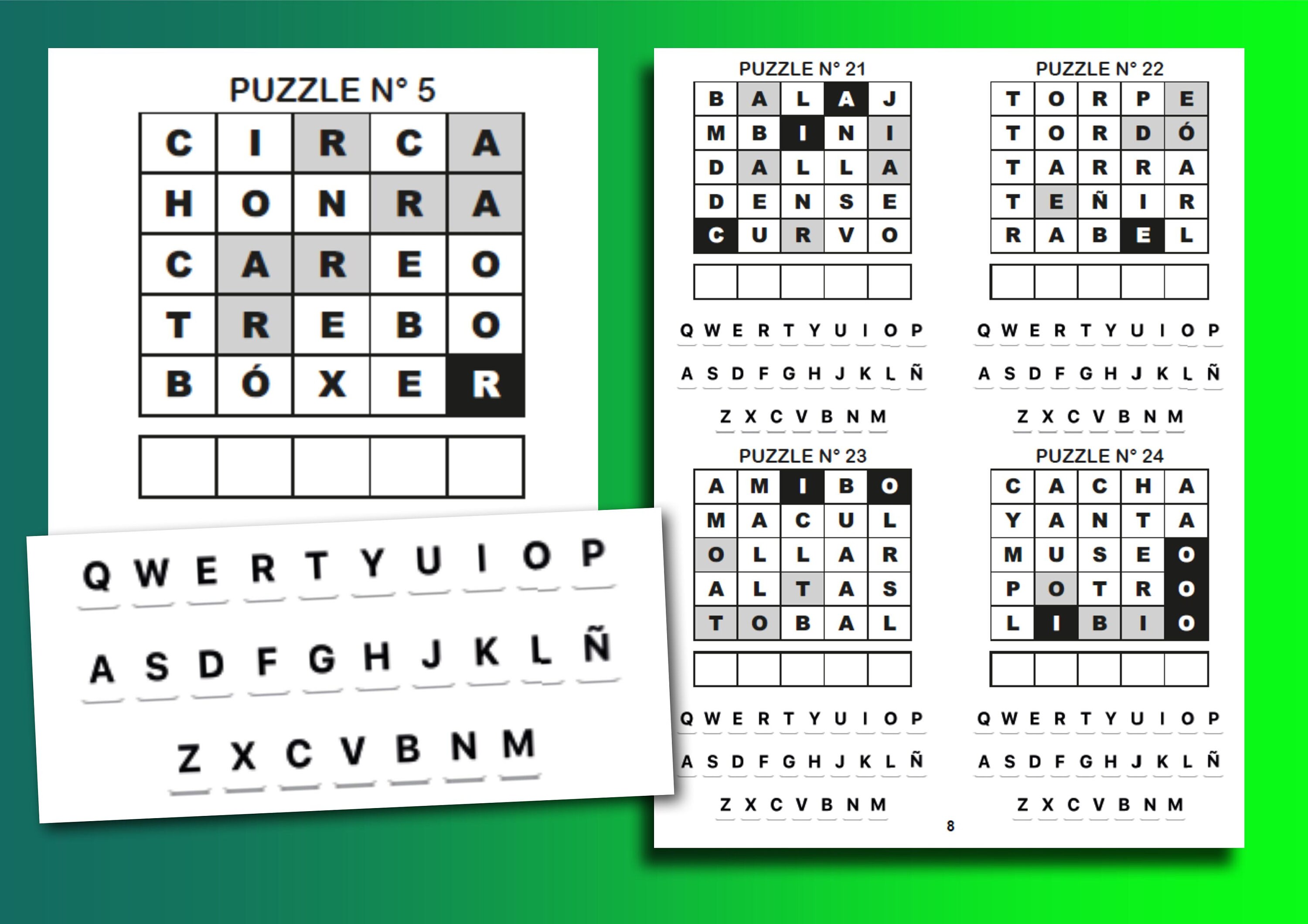 Wordle Spanish 500 Wordle Puzzles and Solutions. - Etsy