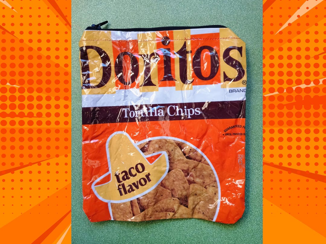 Upcycled Doritos Old School Style Tortilla Chip Lined Larger Pouch ...