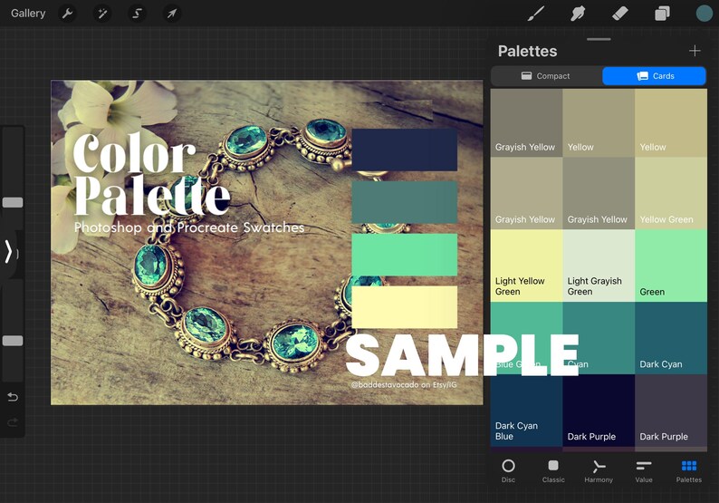 100 Visual Color Palettes for Procreate, Photoshop and Illustrator ...
