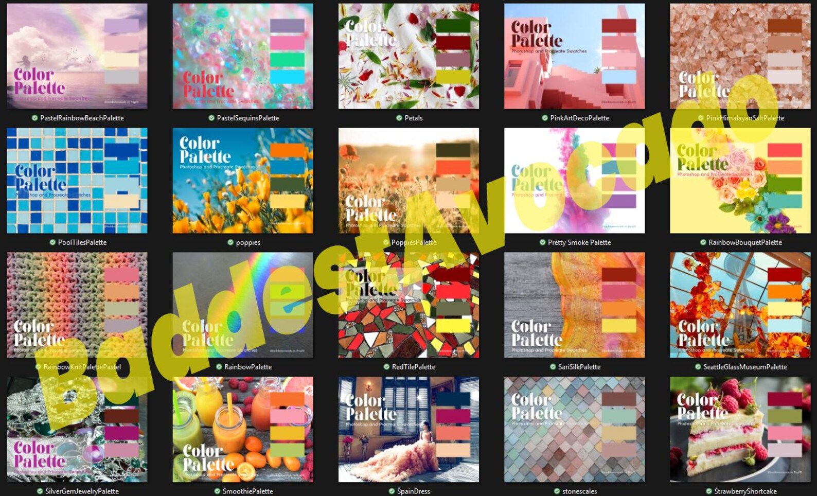 100 Visual Color Palettes for Procreate, Photoshop and Illustrator ...