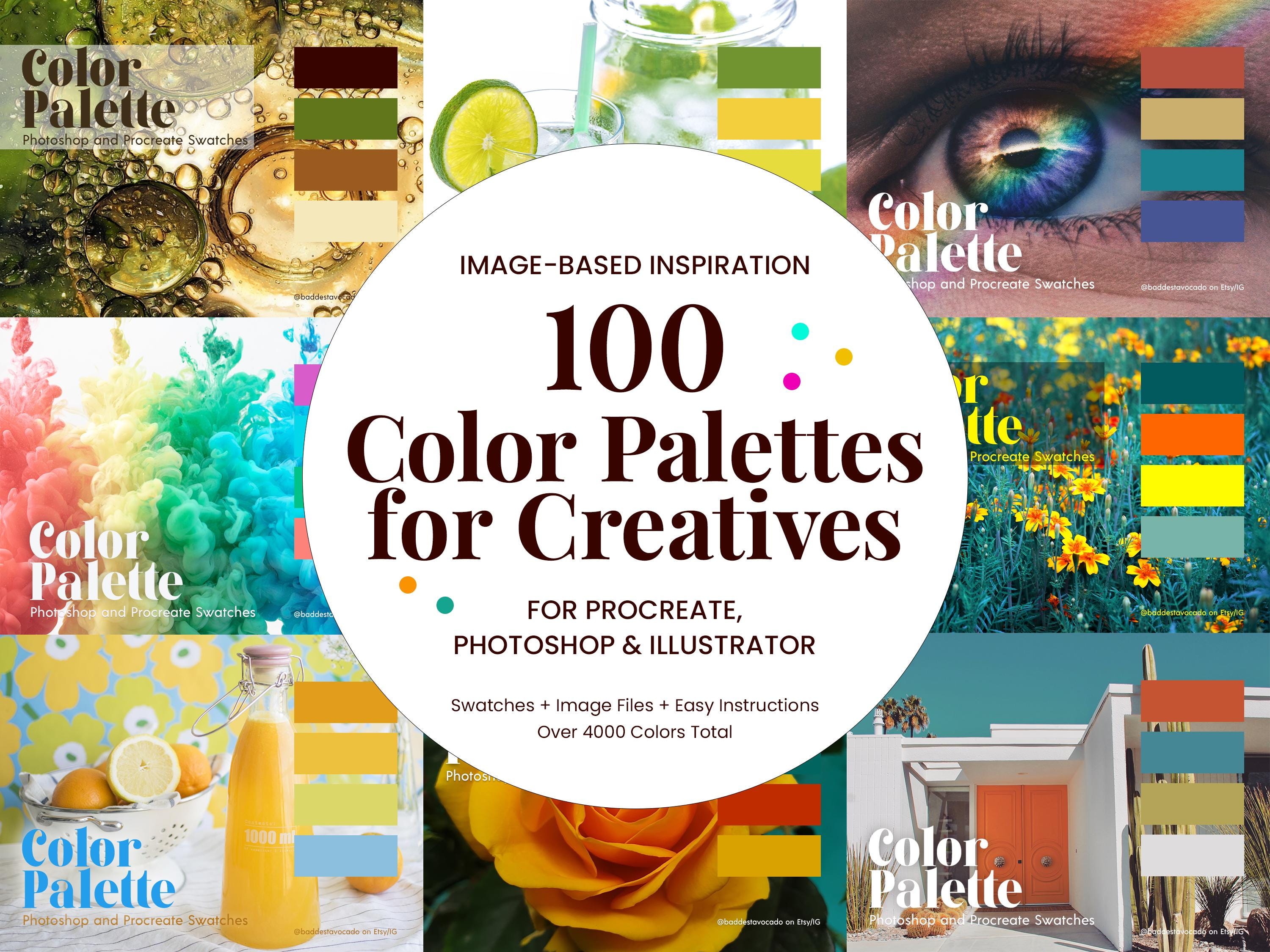 100 Visual Color Palettes for Procreate, Photoshop and Illustrator ...