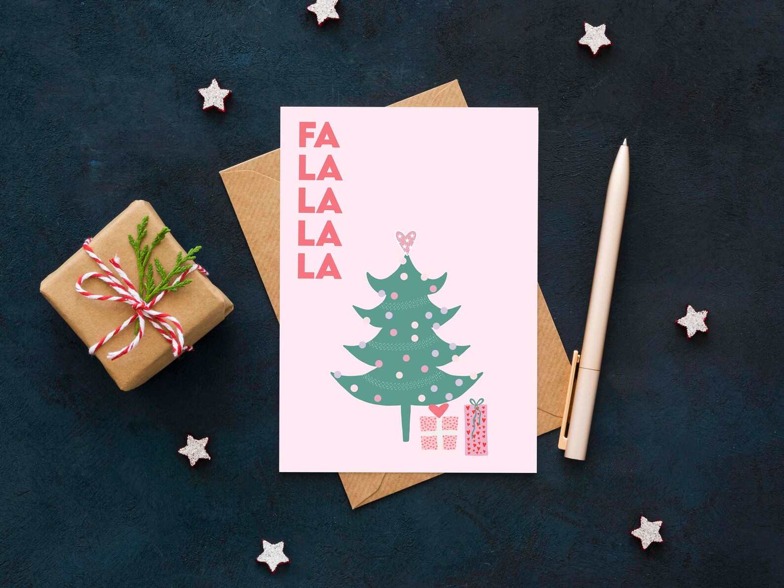 Pink Christmas Clipart Set, Cute Illustrated Clipart Png for Christmas ...